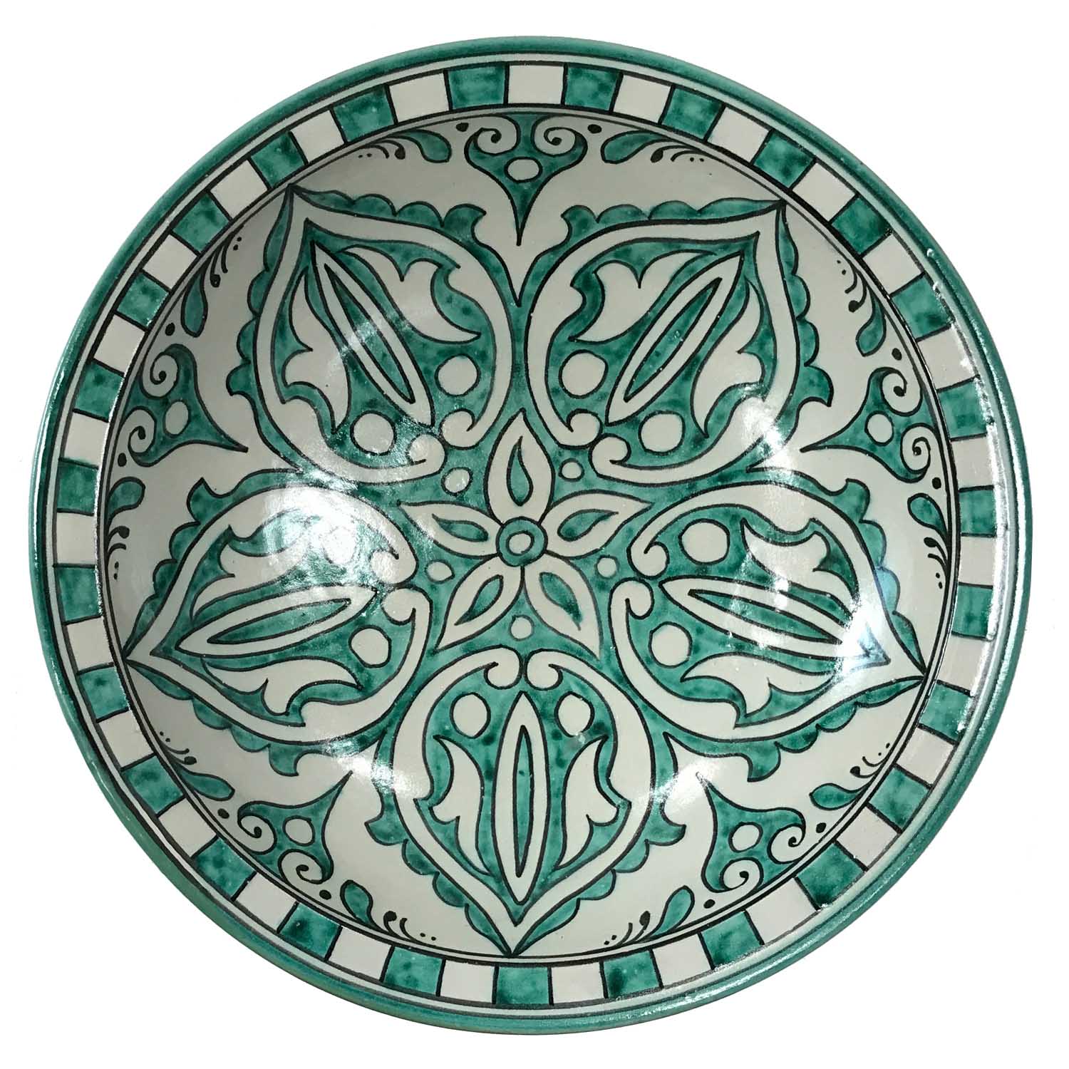 Assiette en céramique peinte à la main F045 du Maroc – Casa Moro